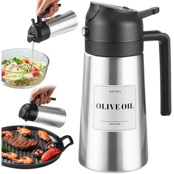 Oil Dispenser Bottle with Stainless Steel Shell & Ceramic Sprayed ...