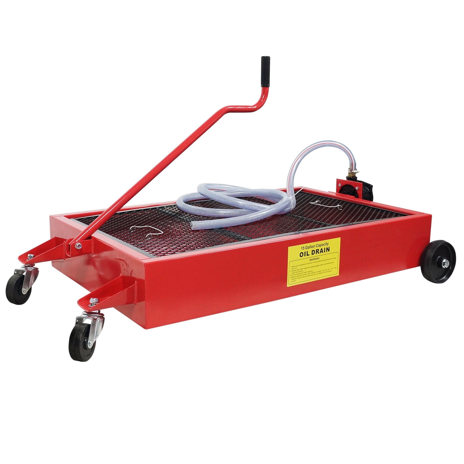 Oil Drain Pan 15 Gallon Oil Drain Tank, Large Capacity Oil Drain Cart ...