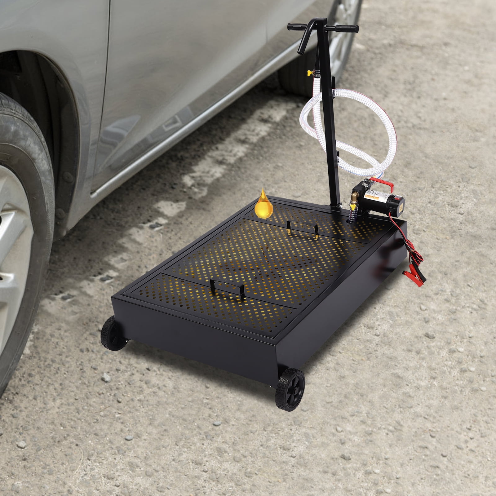 Oil Drain Pan with Electric Pump, 94.64L/25Gal Capacity, 12V, Powerful ...