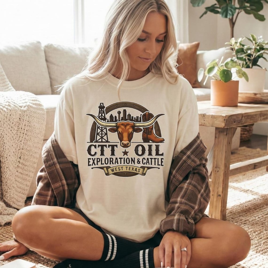 Oil Exploration & Cattle Graphic Tee, Landman Shirt, Workwear Style ...