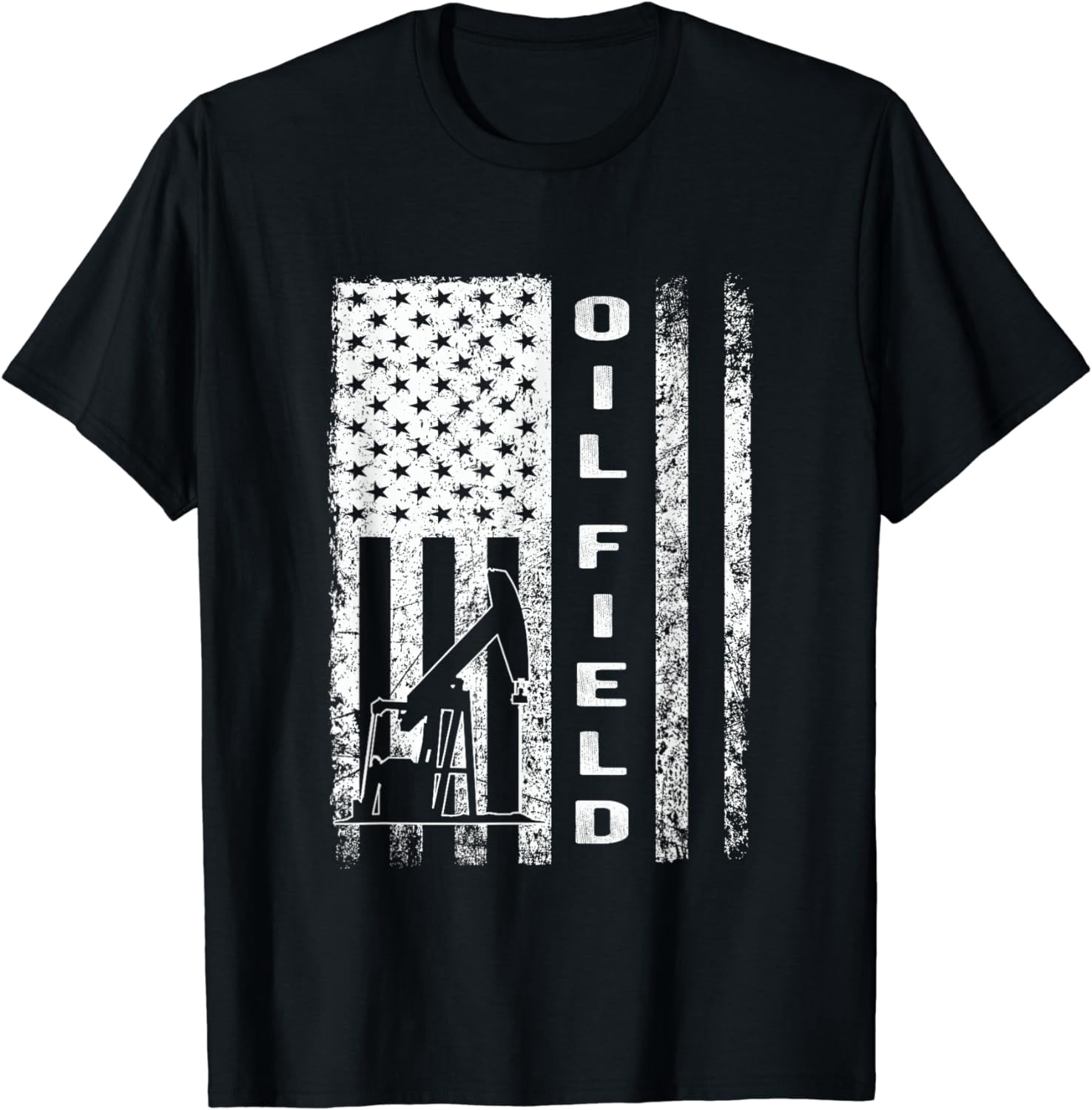 Oil Field Flag Pump Man Driller Outfit Oil Drilling Gift T-Shirt ...