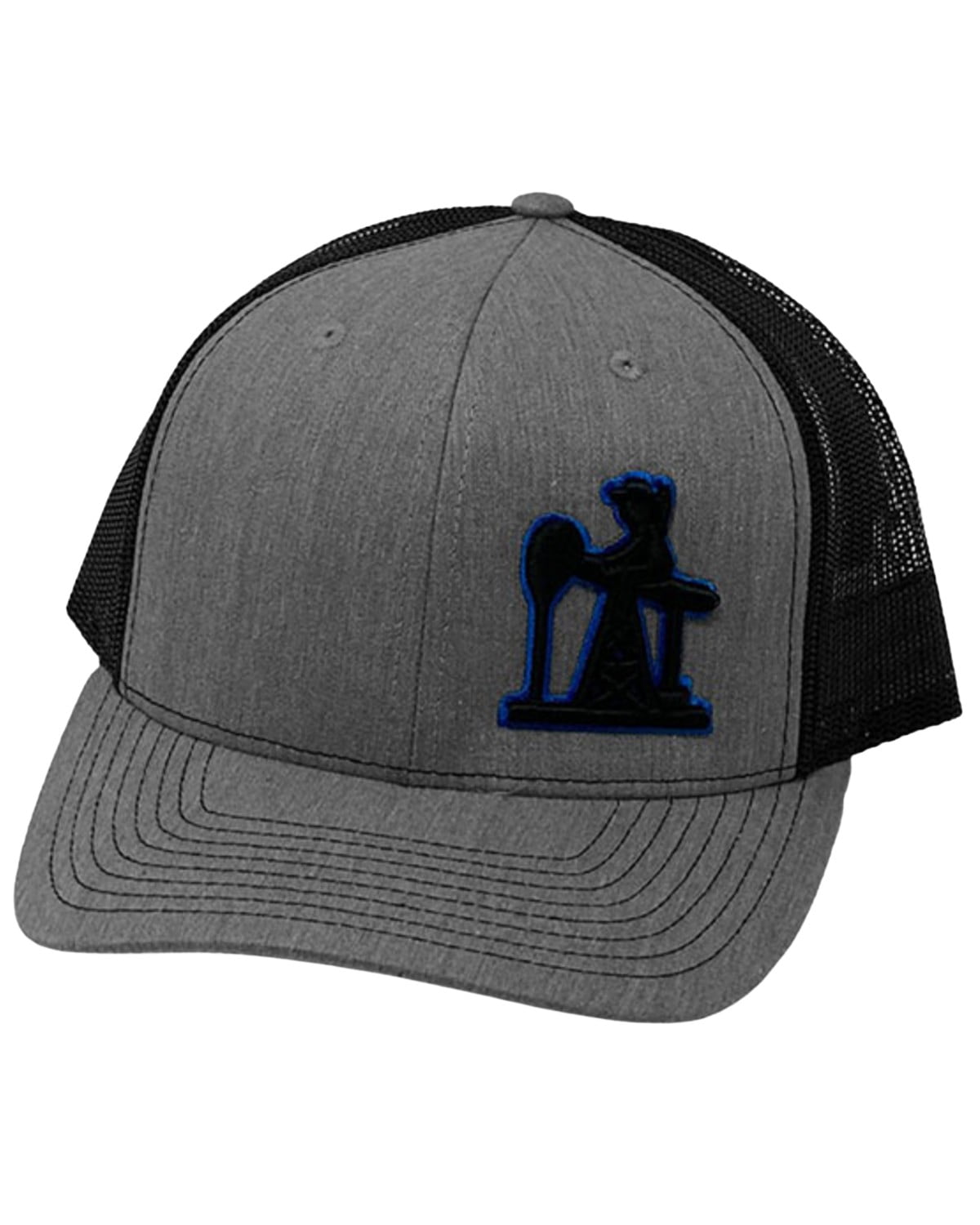 Oil Field Men's Hats Heather Gray Pj Cowboy Puff Mesh-Back Ball Cap ...