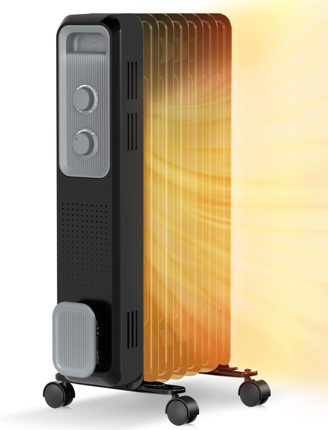 Oil Filled Radiator Heater,1200W Electric Space Heaters with 3 Heat ...