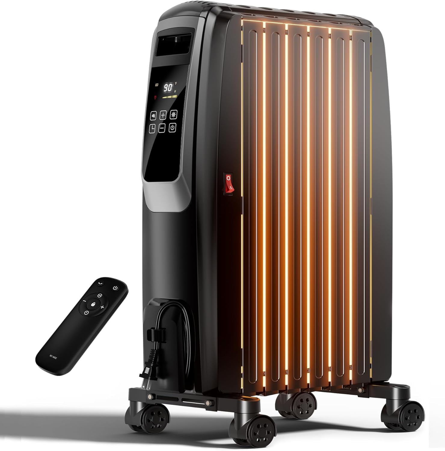 Oil Filled Radiator Heater, 1500W Electric Heater with Thermostat ...