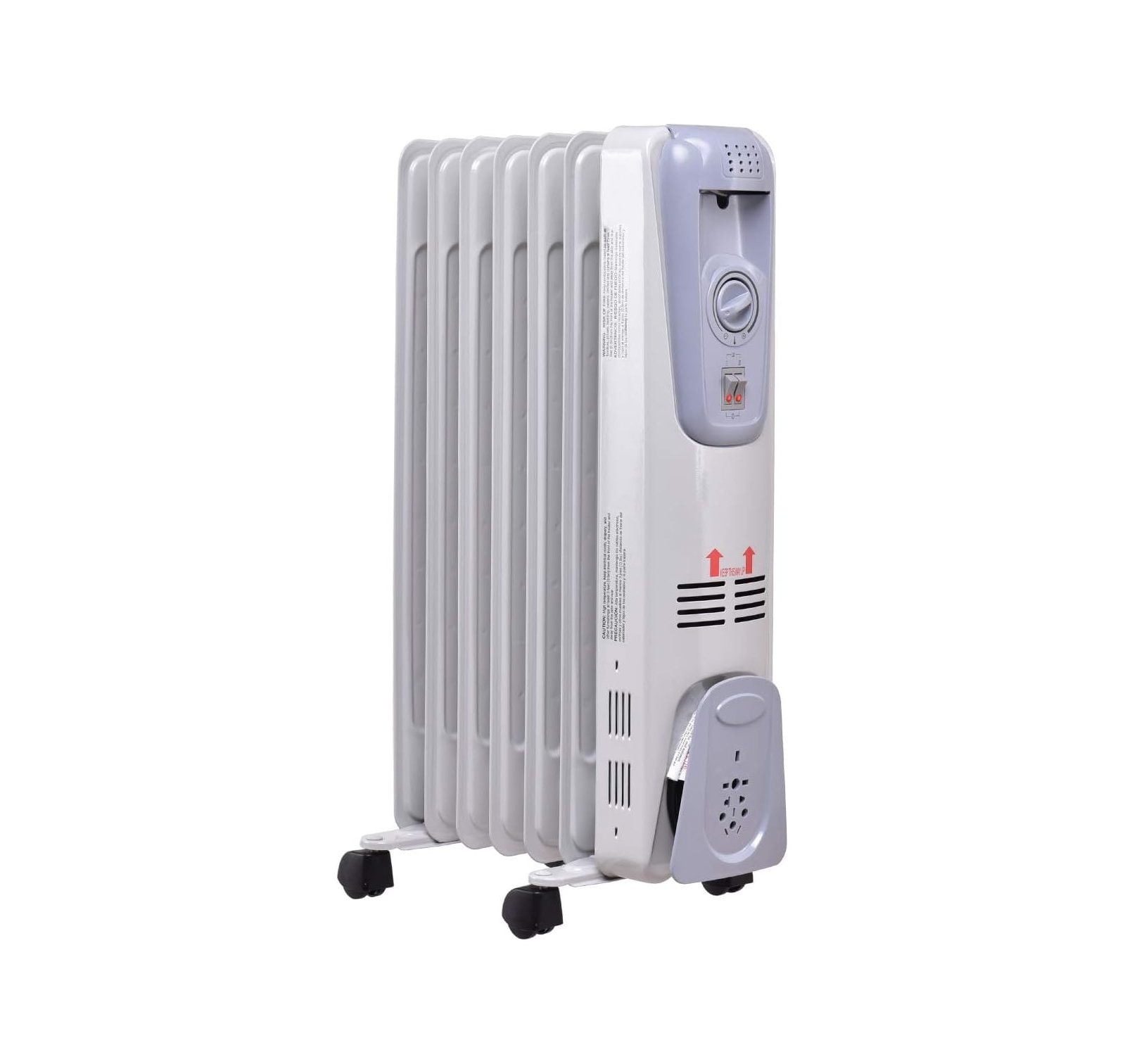 Oil Filled Radiator Heater, 1500W Portable Space Heater with Adjustable ...