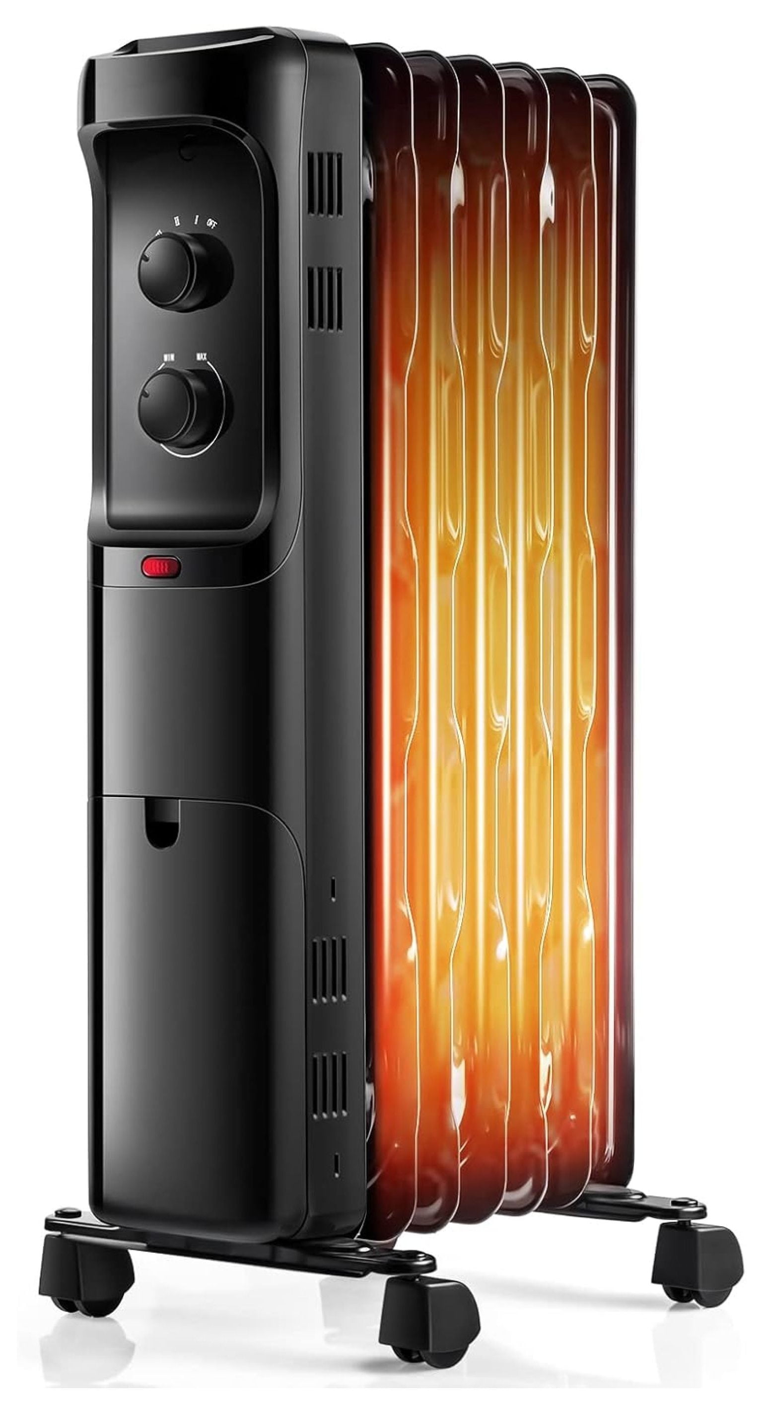 Oil Filled Radiator Heater, 1500W Space Heater with 3 Heat Settings ...