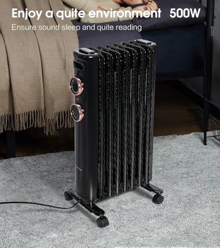 Oil Filled Radiator Heater with 3 Heating Modes, Adjustable Thermostat ...