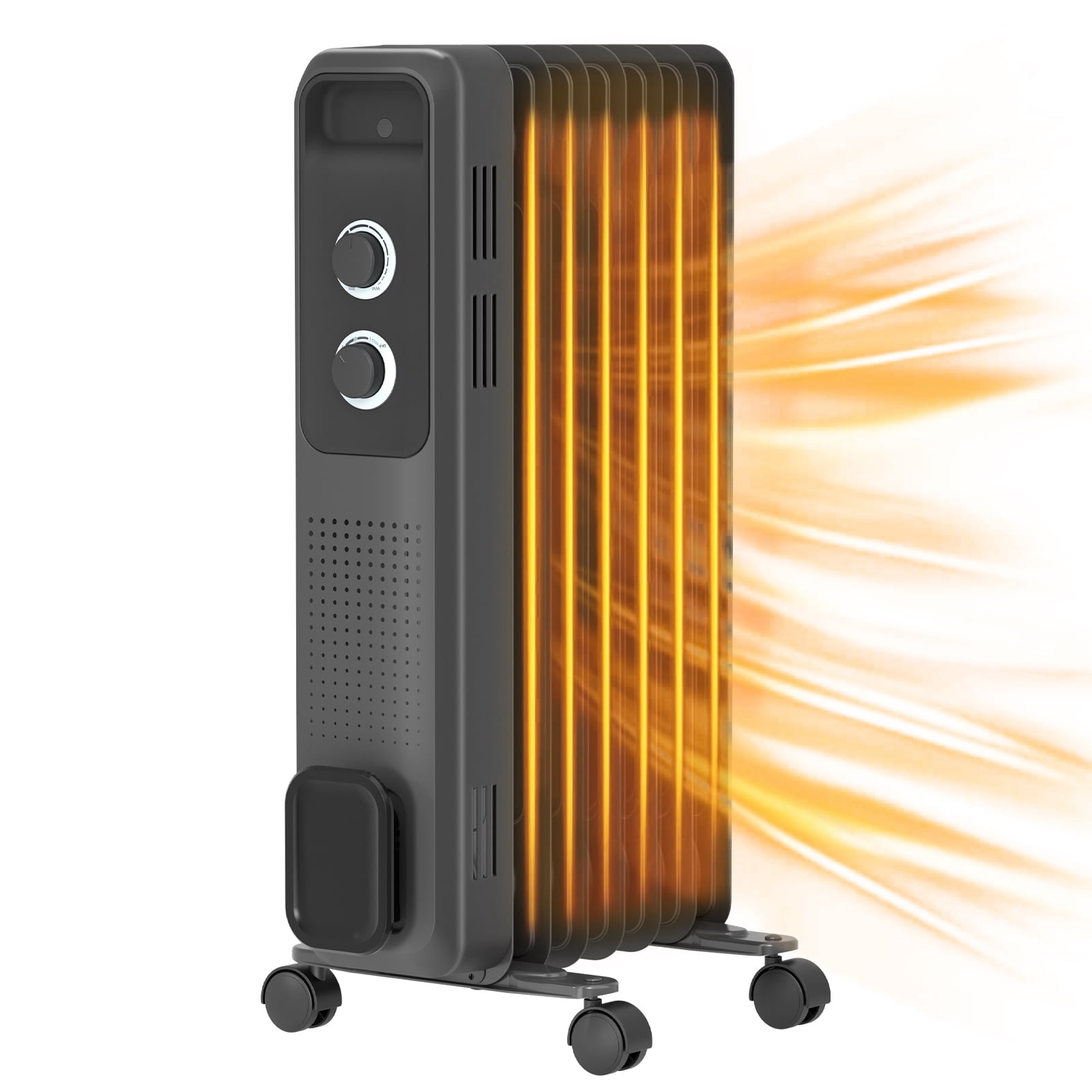 Oil Filled Radiator Heater,Grey,Portable Electric Heater,1s Quick Heat ...