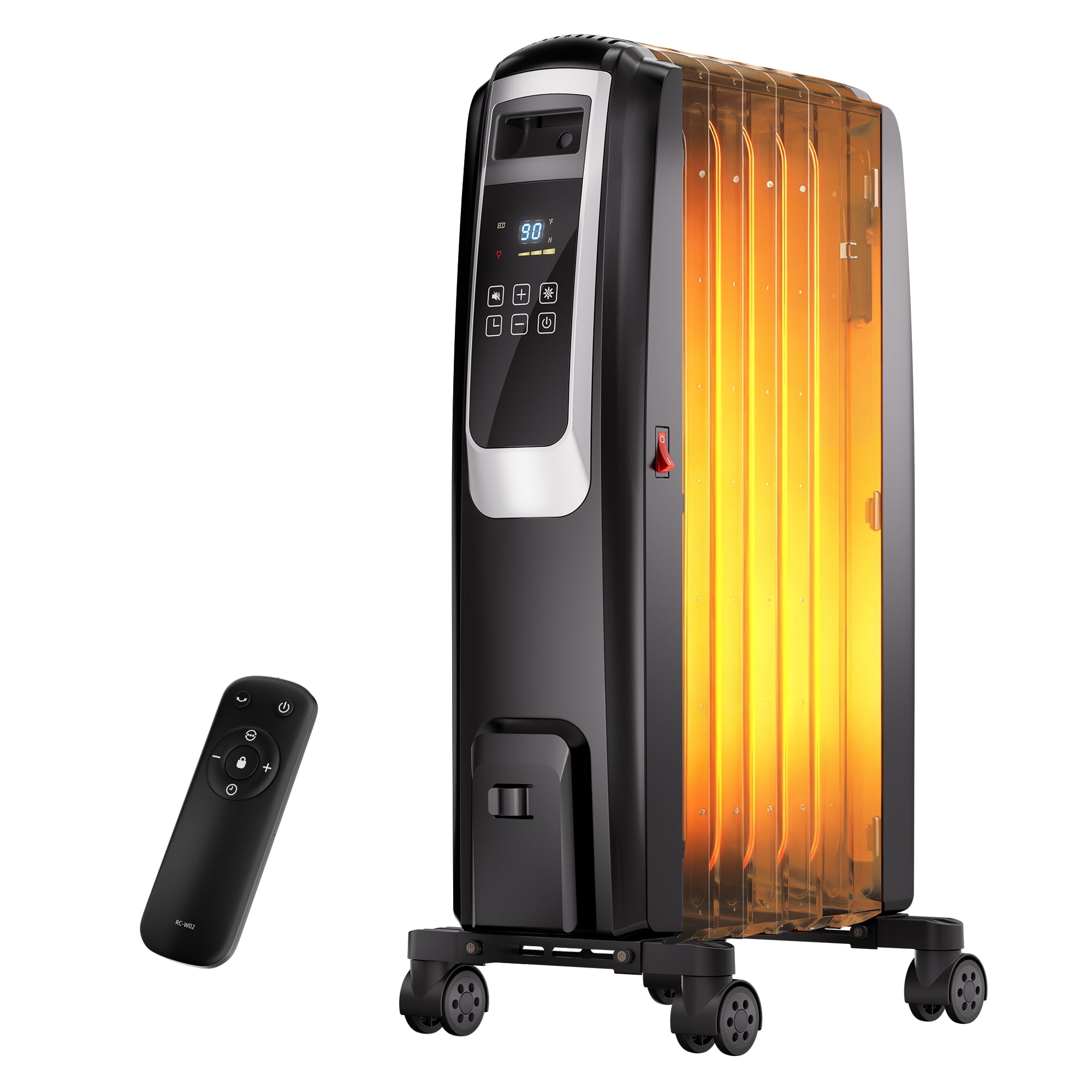 Oil Filled Radiator Heater, Portable Electric Space Heater with 360 ...