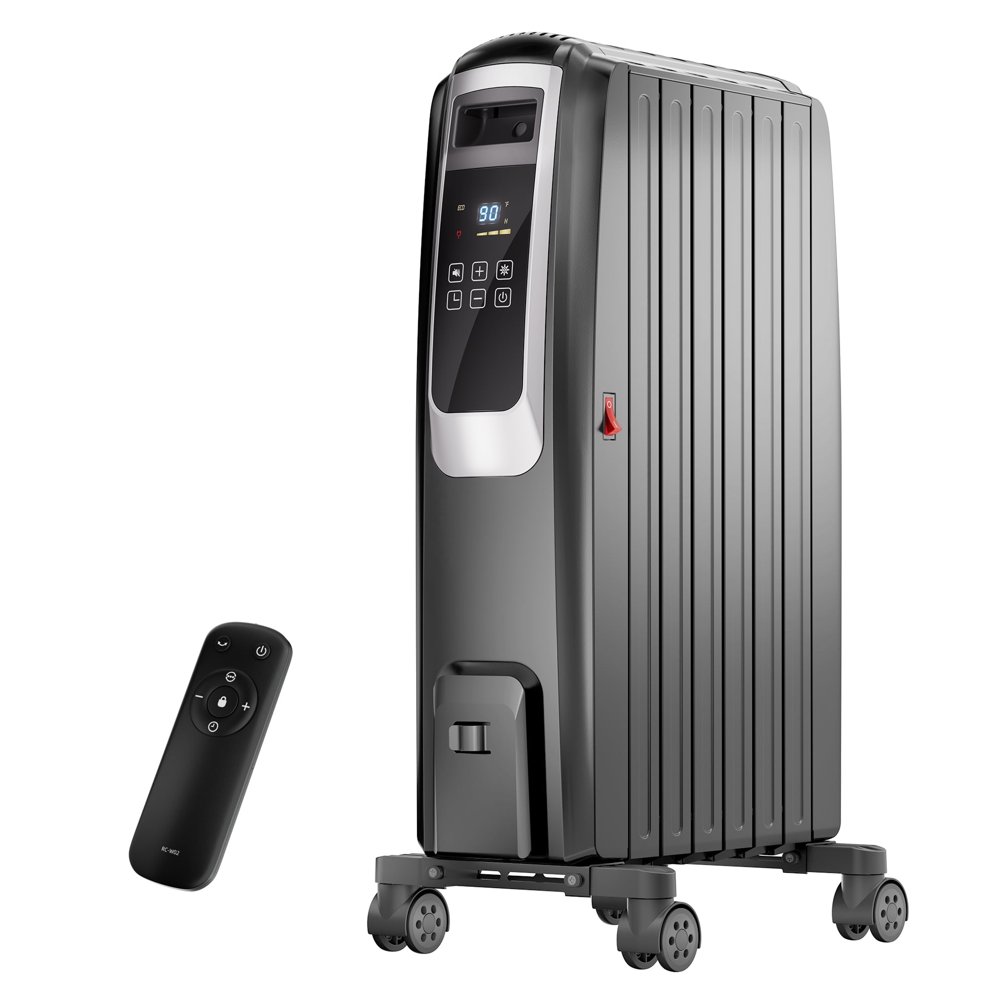 Oil Filled Radiator Heater, Portable Electric Space Heater with 360 ...