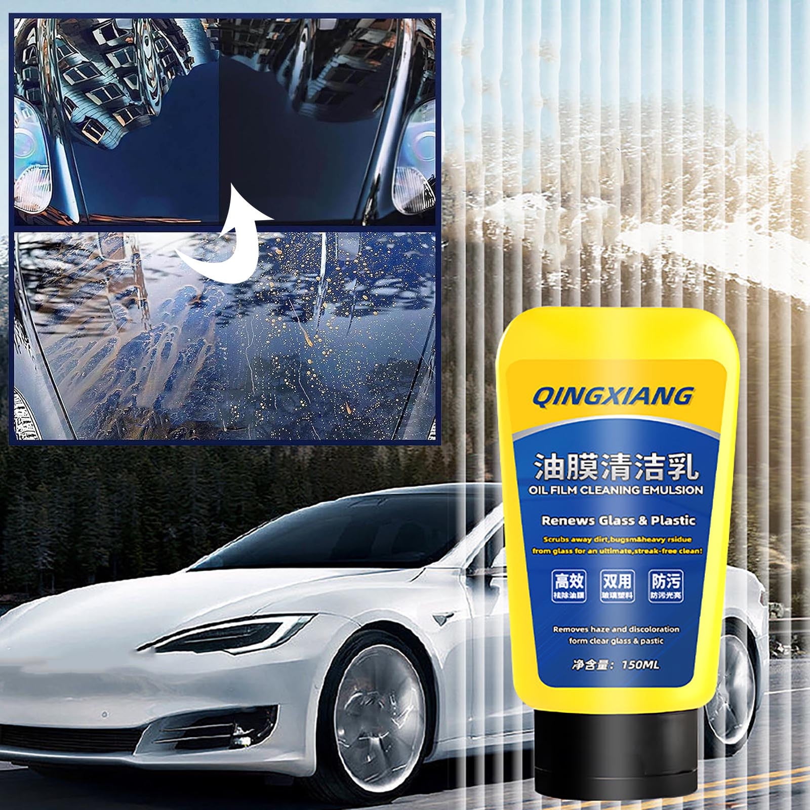 Oil Film Cleaning Emulsion, Oil Film Emulsion Glass Cleaner, Car Glass ...