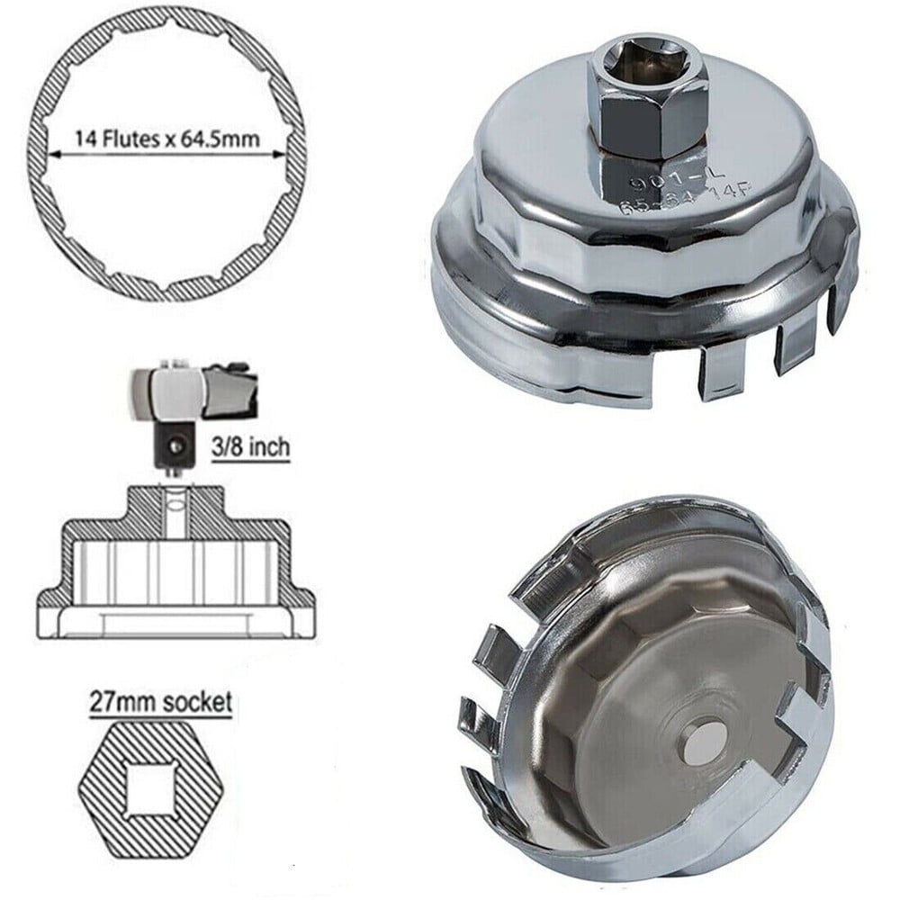 Oil Filter Cap Wrench Cup Socket Remover For Toyota Lexus RAV4 64MM 14 ...
