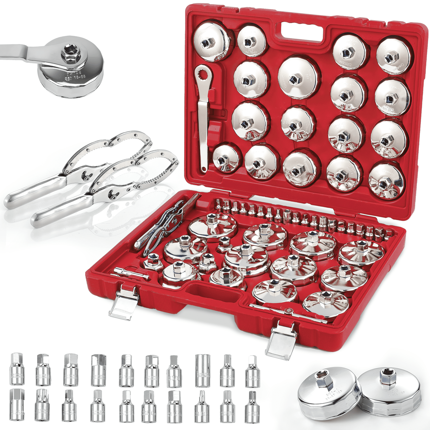 Oil Filter Wrench Set, 58pc Metric Oil Filter Cap Wrench Removal Tool ...