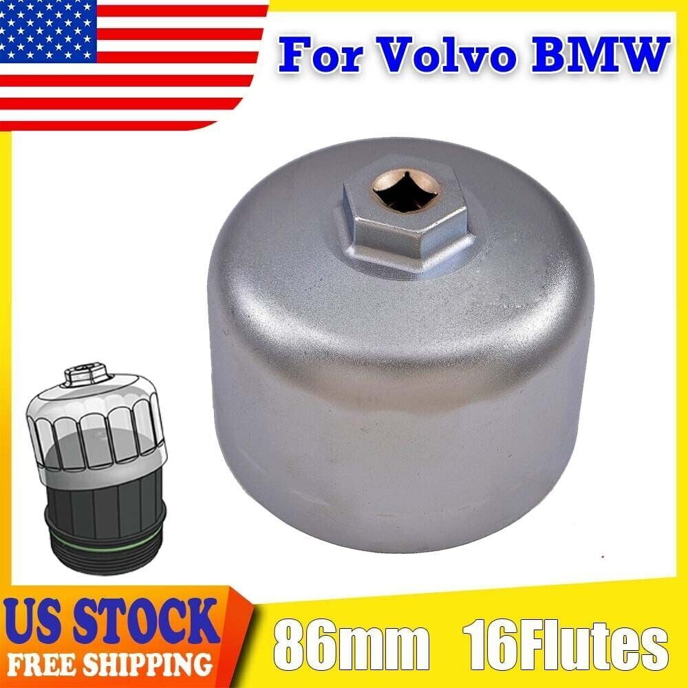 Oil Filter Wrench Socket Cap Type Remover Tool 86mm 16 Flute for BMW ...