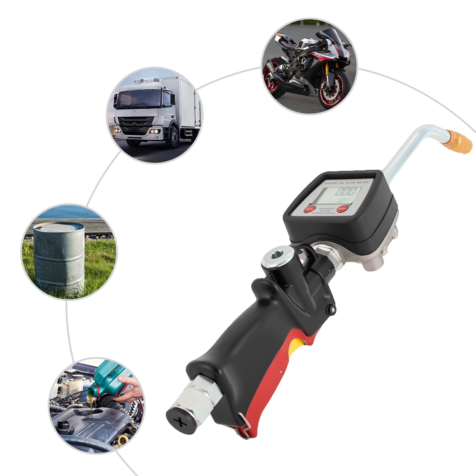 Oil Fluid Dispenser with LCD Display, Ergonomic Handle, and Adjustable ...