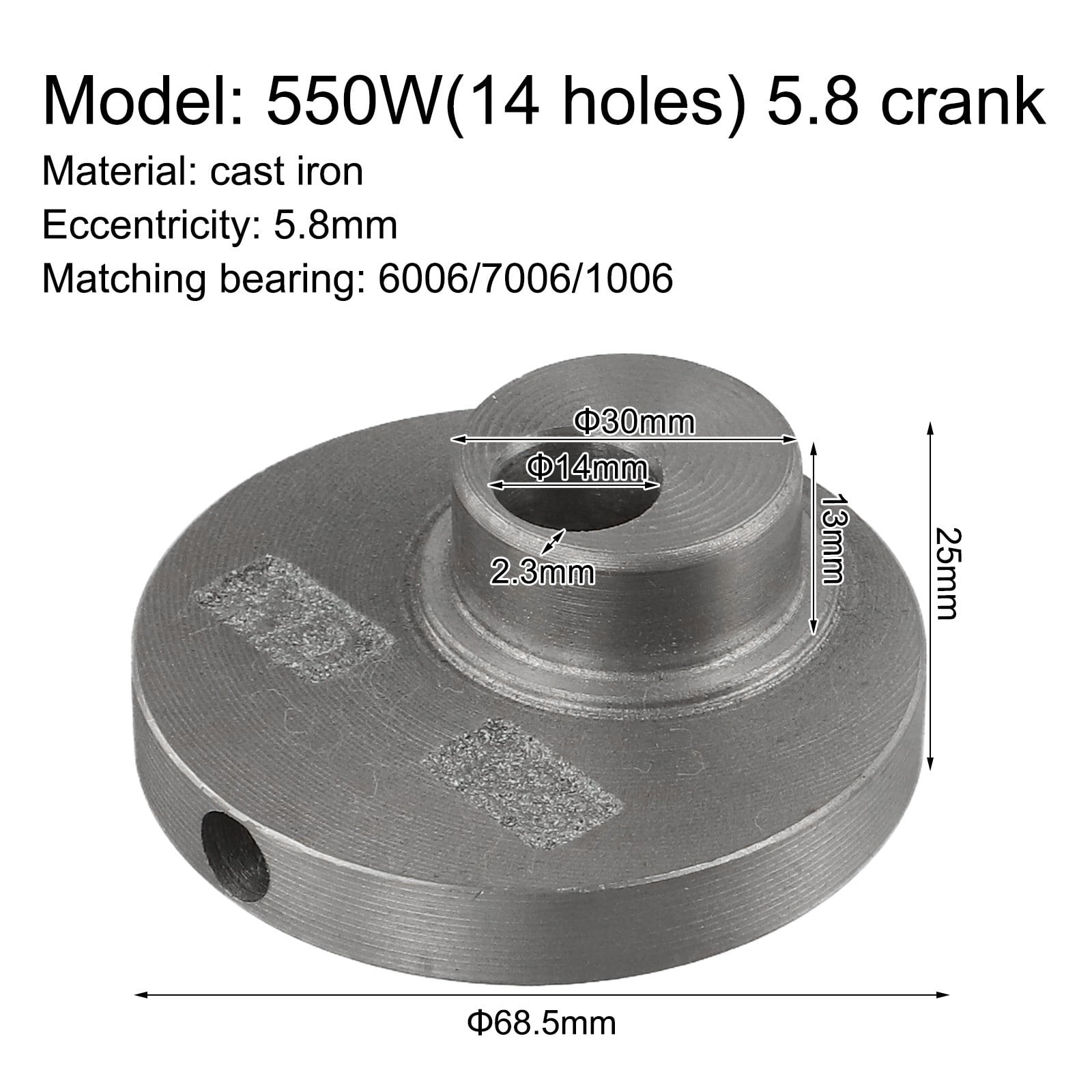 Oil Free Air Compressor Crank 14 Hole 5.8 Crankshaft For Oil Free Air ...