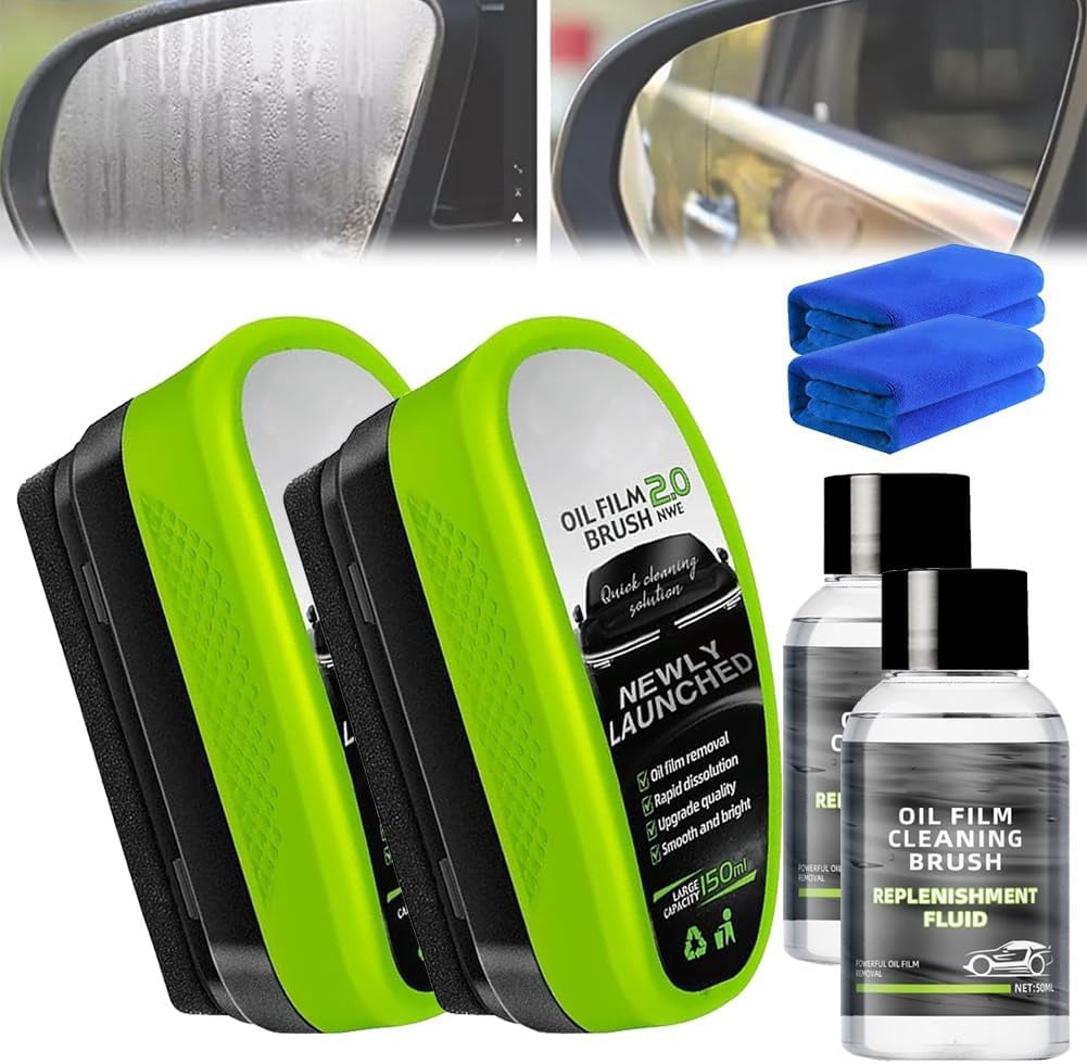 Oil-Free Car Glass Brushes, Upgrade 2.0 Clear Vision Glass Cleaner, Oil ...