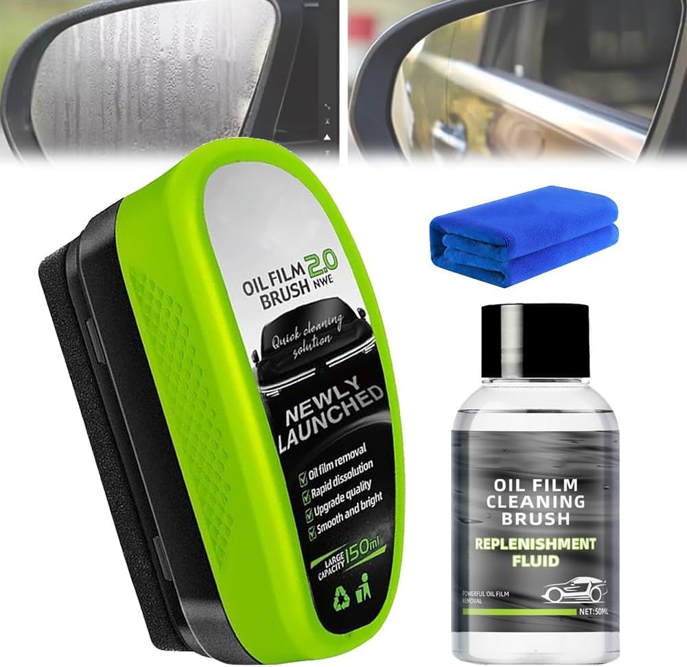 Oil-Free Car Glass Brushes, Upgrade 2.0 Clear Vision Glass Cleaner, Oil ...