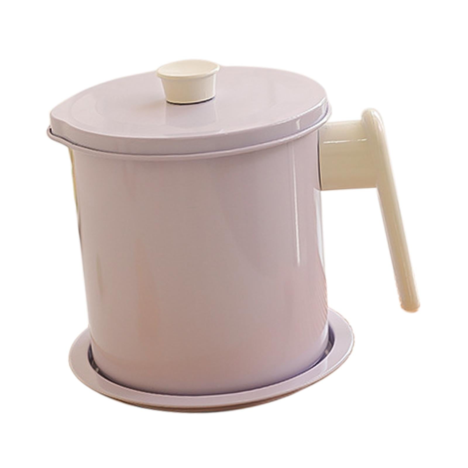 Oil Fryer Oil Container with Strainer Large Capacity Easy Grip Handle ...