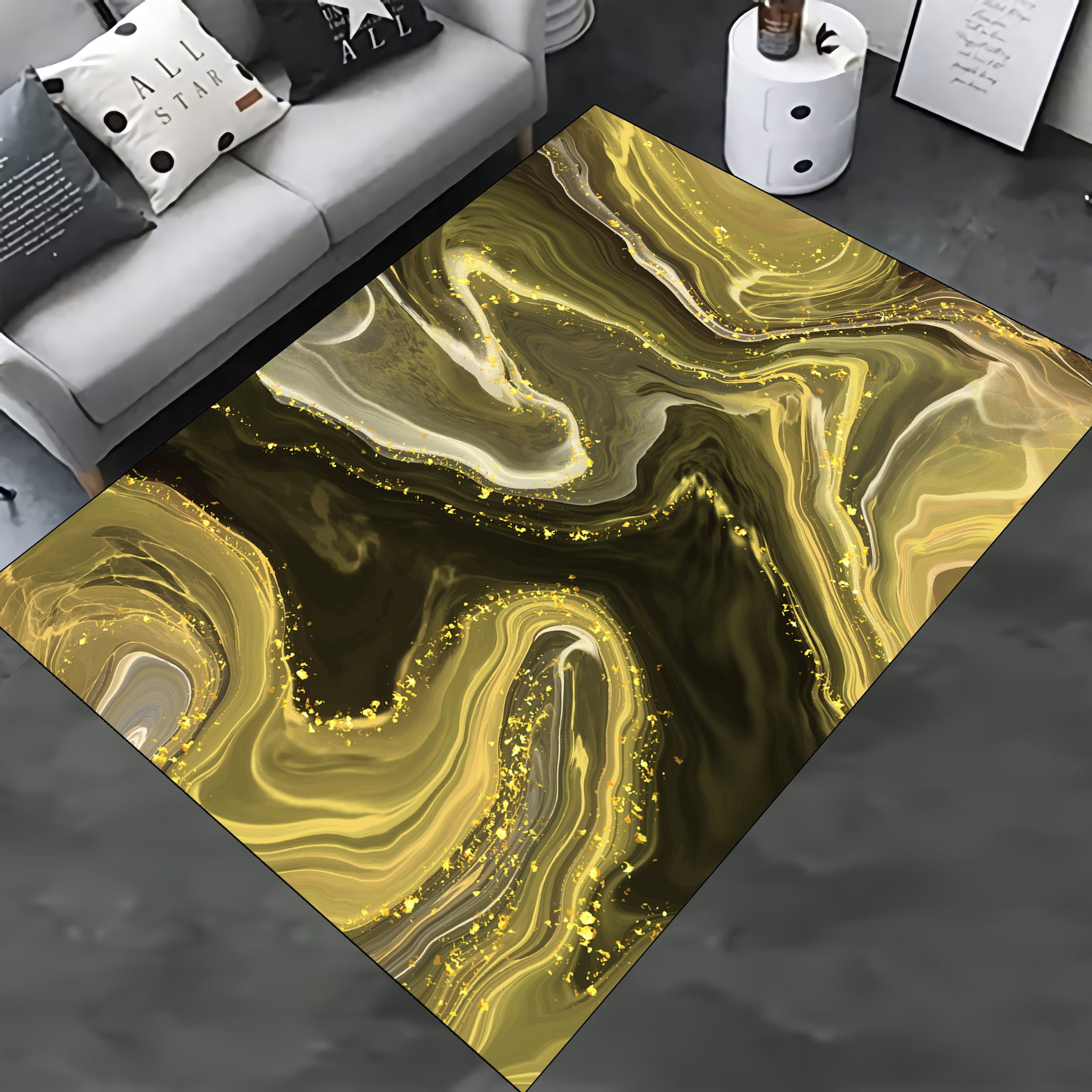 Oil Green Marble Texture Rug 2x3 ft = 65x95 cm Washable Rug - Walmart.com