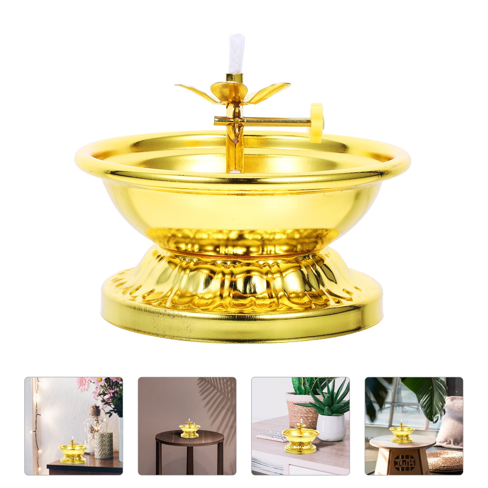 Oil Lamp Alloy Oil Lamp Vintage Buddhist Buddha Lamp Buddha Hall Butter ...