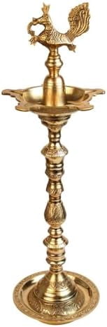 Oil Lamp Brass Lamp for Home Decor Brass Diya Stand 24 Inch Large Home ...