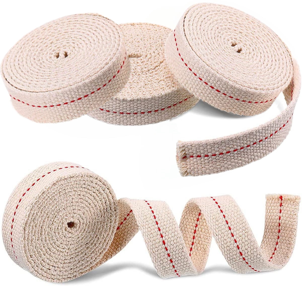 Oil Lamp Wick Flat Wide Cotton Lanterns Wick with Red Stitch for ...