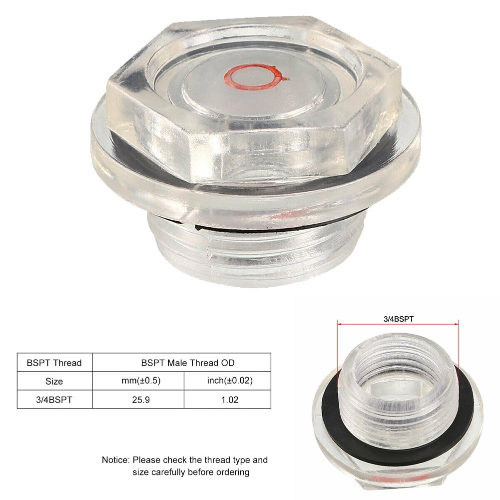 Oil Level Sight Glass G3/4 Male Thread Air Compressor Fittings Clear ...