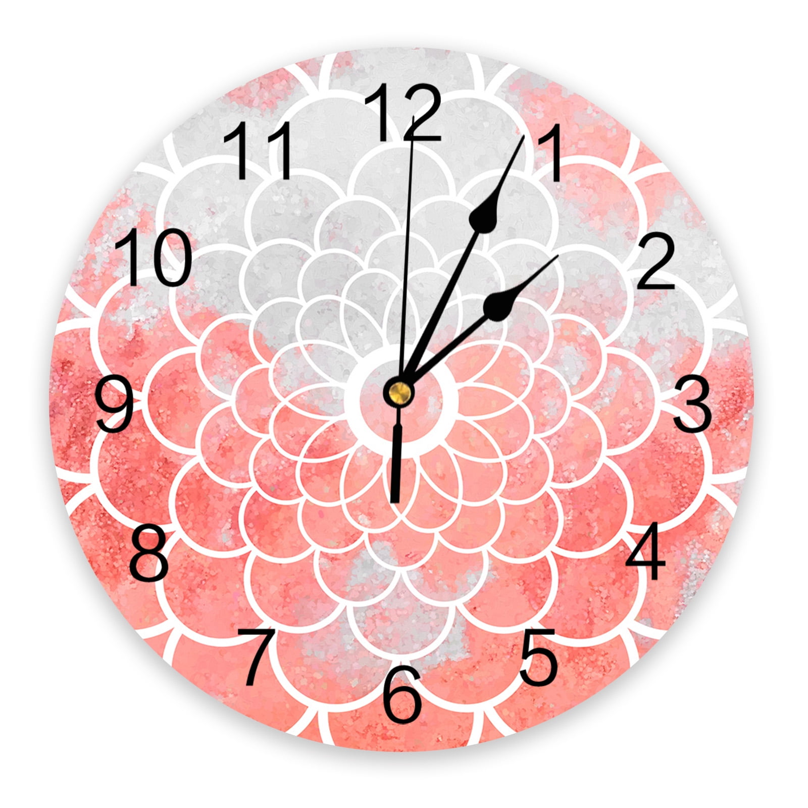 Oil Painting Abstract Floral Texture Pink Wall Clock Modern Design ...