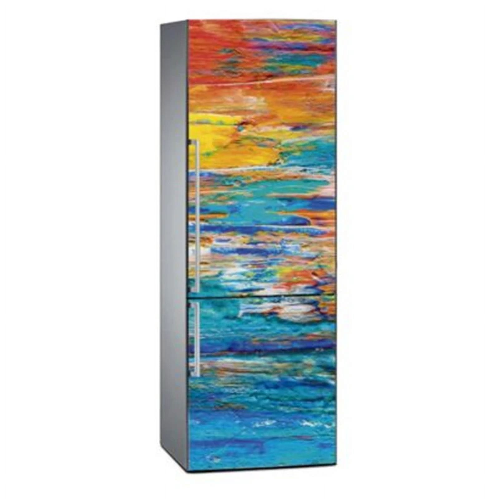 Oil Painting Architecture Fridge Mural Sticker Waterproof Self Adhesive ...
