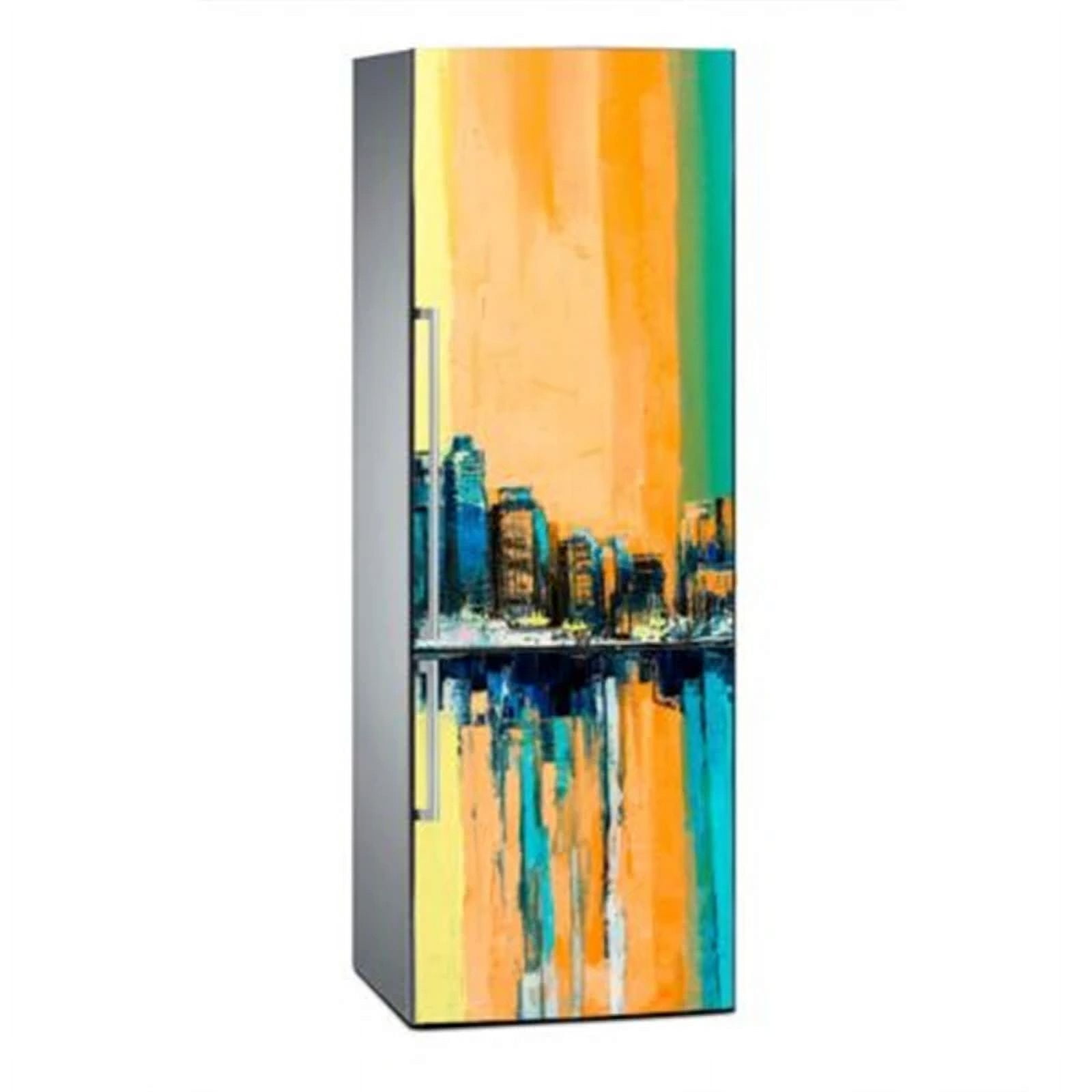 Oil Painting Architecture Fridge Mural Sticker Waterproof Self Adhesive ...