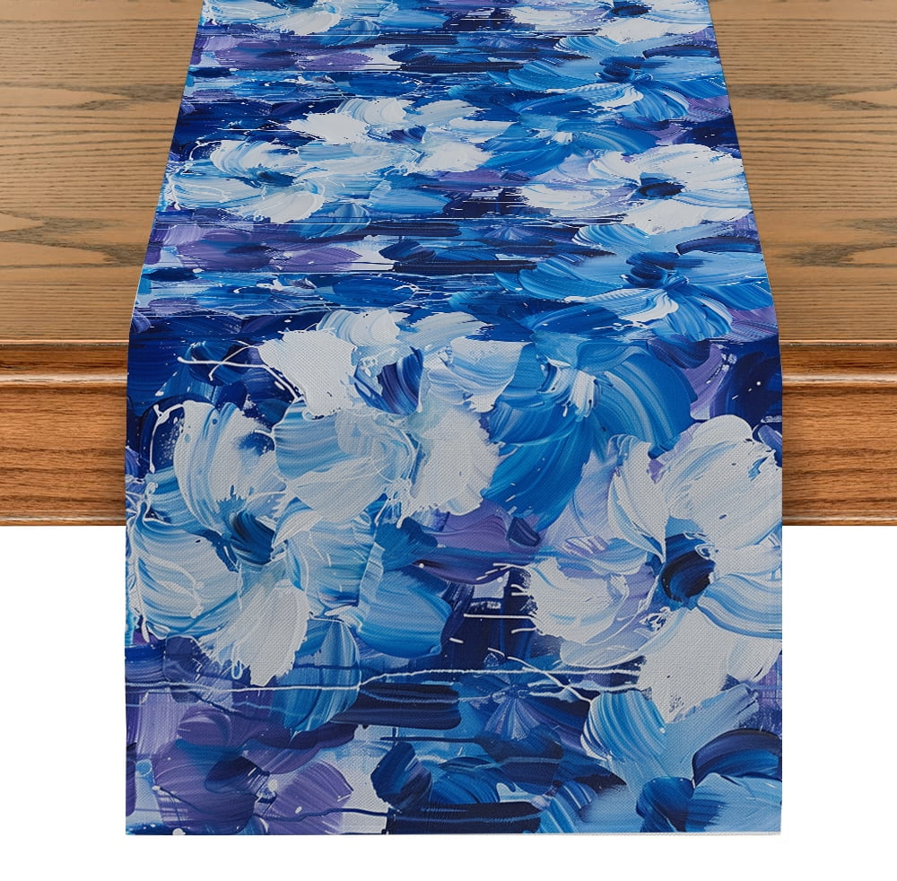 Oil Painting Flower Table Runner Wedding ration Cloth Dining r Coffee ...