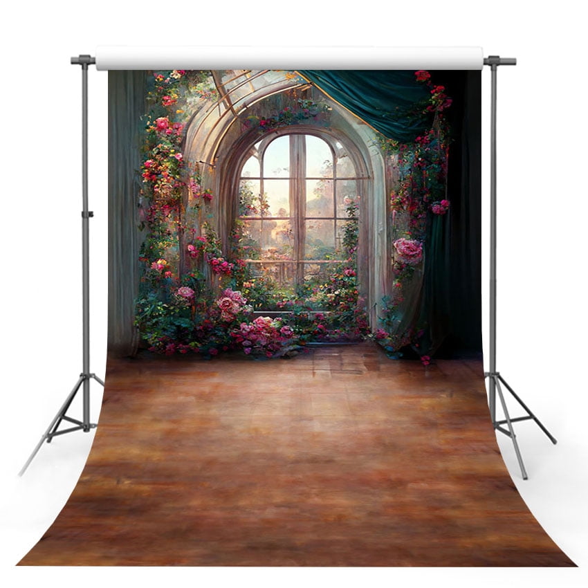 Oil Painting Flowers Arch Window Birthday Wedding Pregnant Portrait r ...