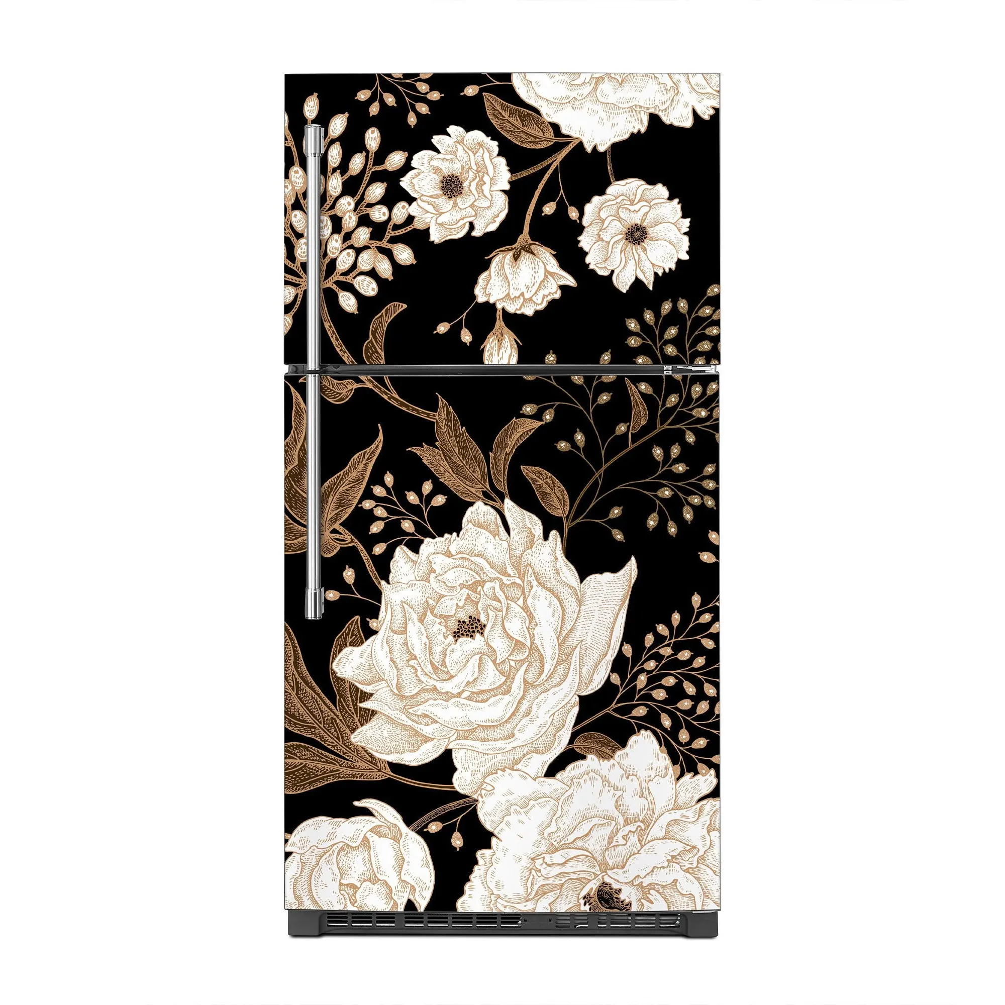 Oil Painting Flowers Fridge Mural Sticker Waterproof Vinyl Self ...