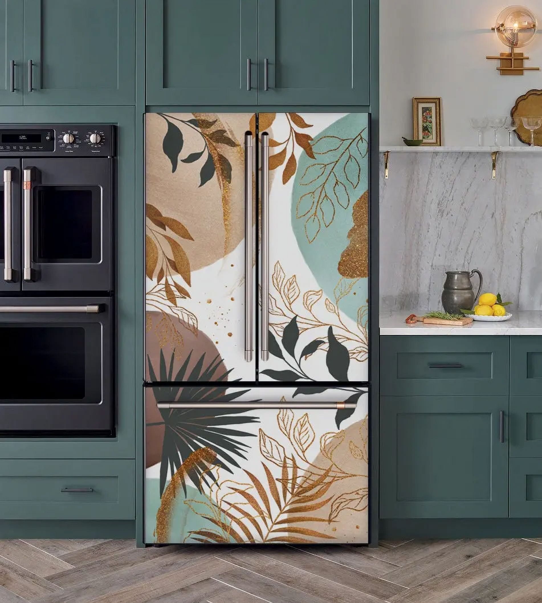 Oil Painting Flowers Fridge Mural Sticker Waterproof Vinyl Self ...
