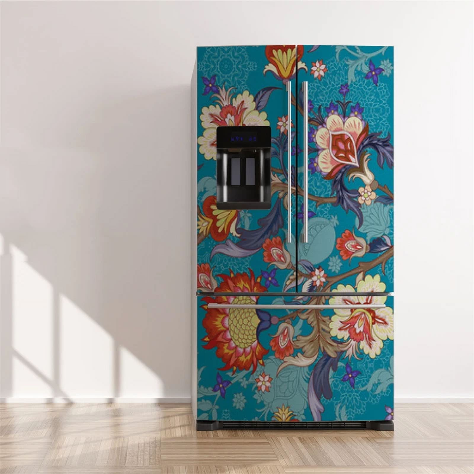 Oil Painting Flowers Fridge Mural Sticker Waterproof Vinyl Self ...