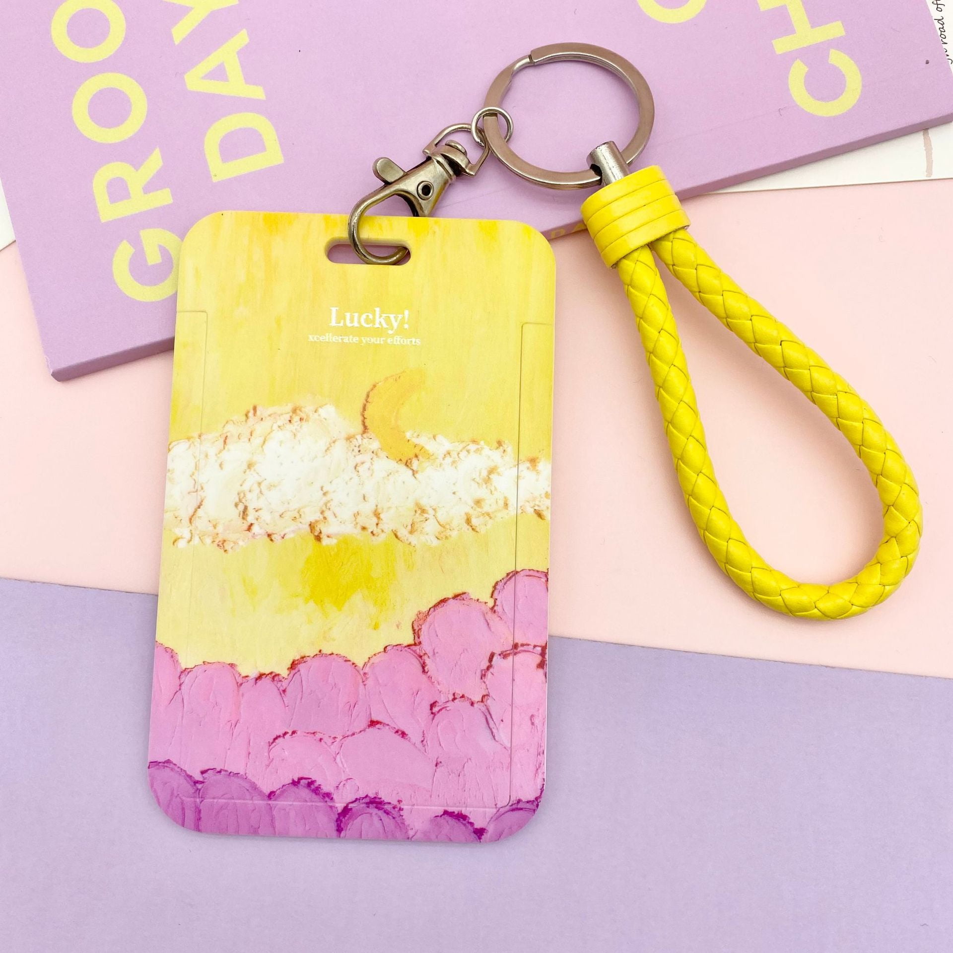 Oil Painting Landscape Card Holder Meal Card Student Bus Card School ID ...