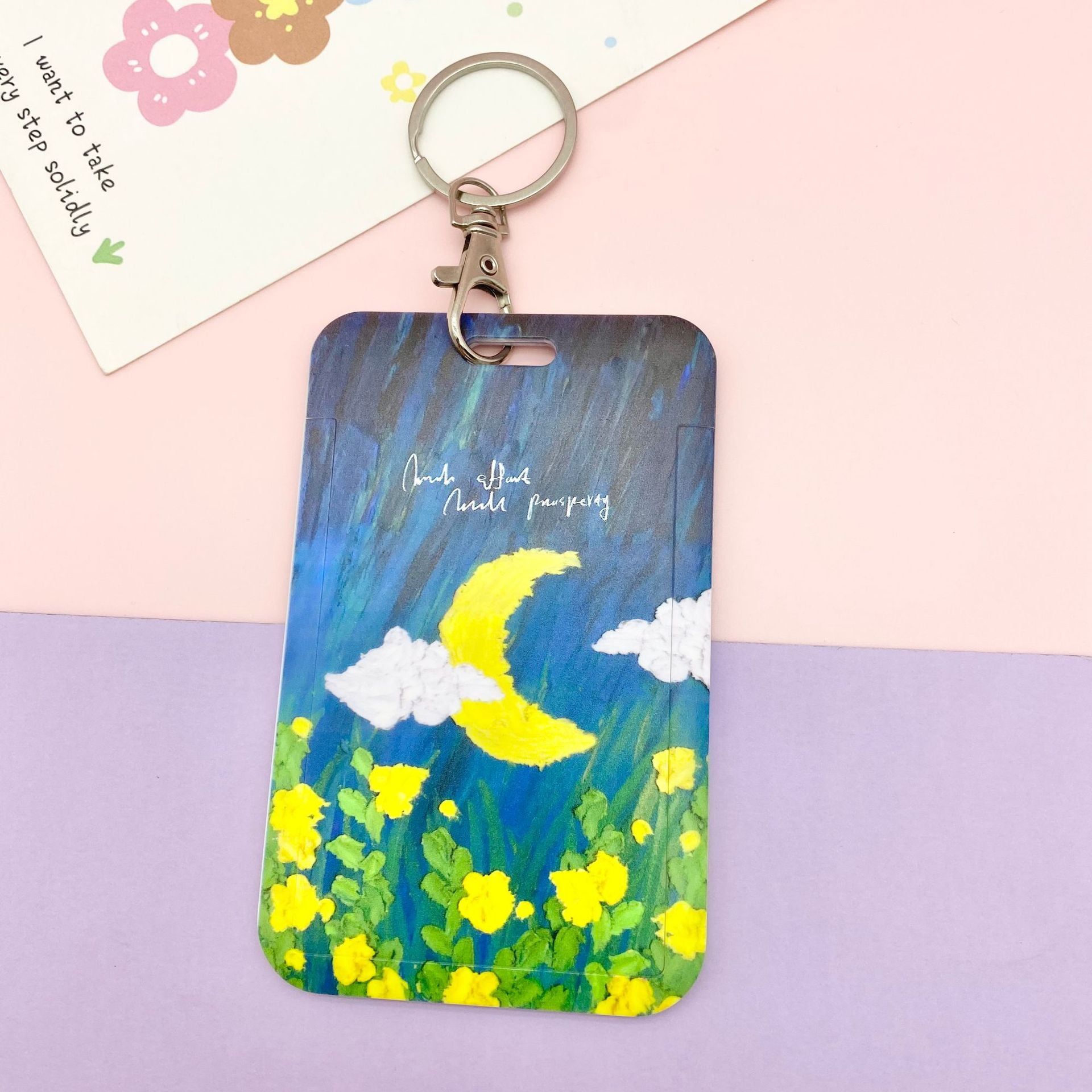 Oil Painting Landscape Card Holder Meal Card Student Bus Card School ID ...