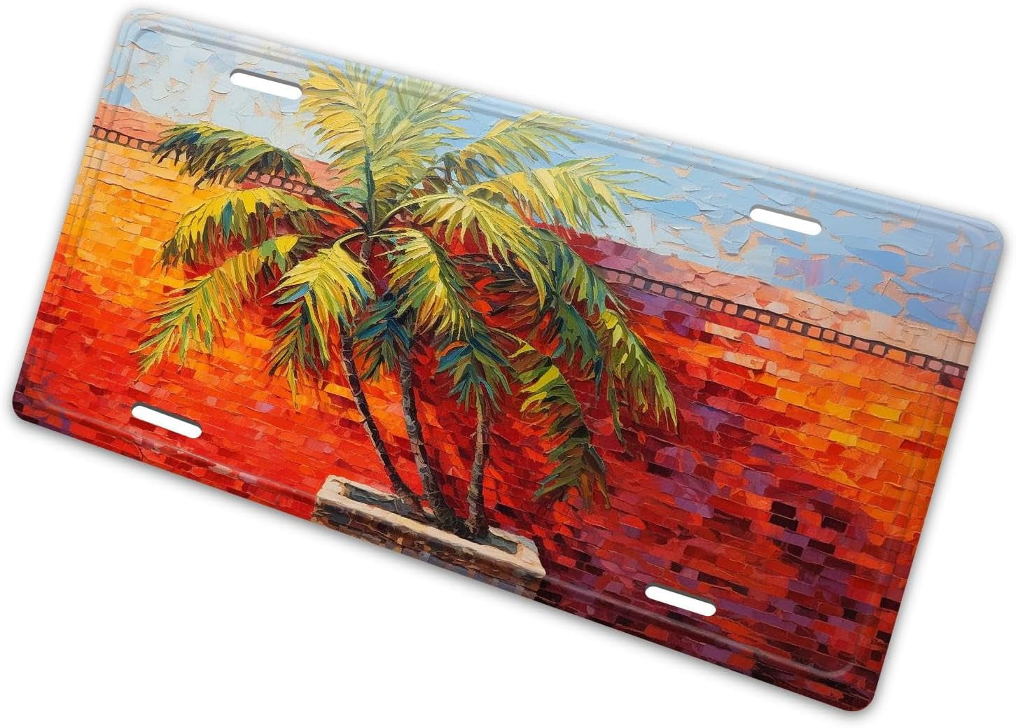 Oil Painting Landscape Multicolor License Plate Cover - Artistic ...