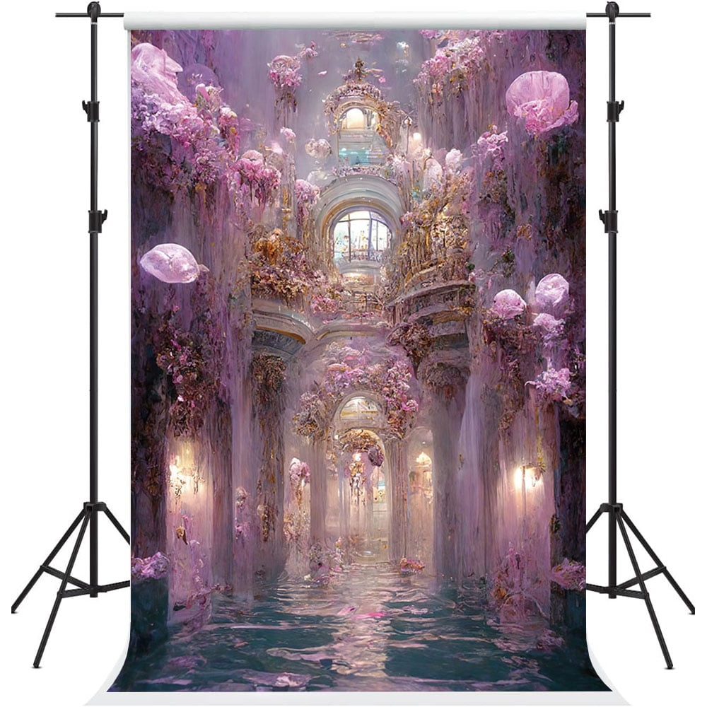 Oil Painting Luxury Pink Floral Kid Birthday Wedding Portrait r ...