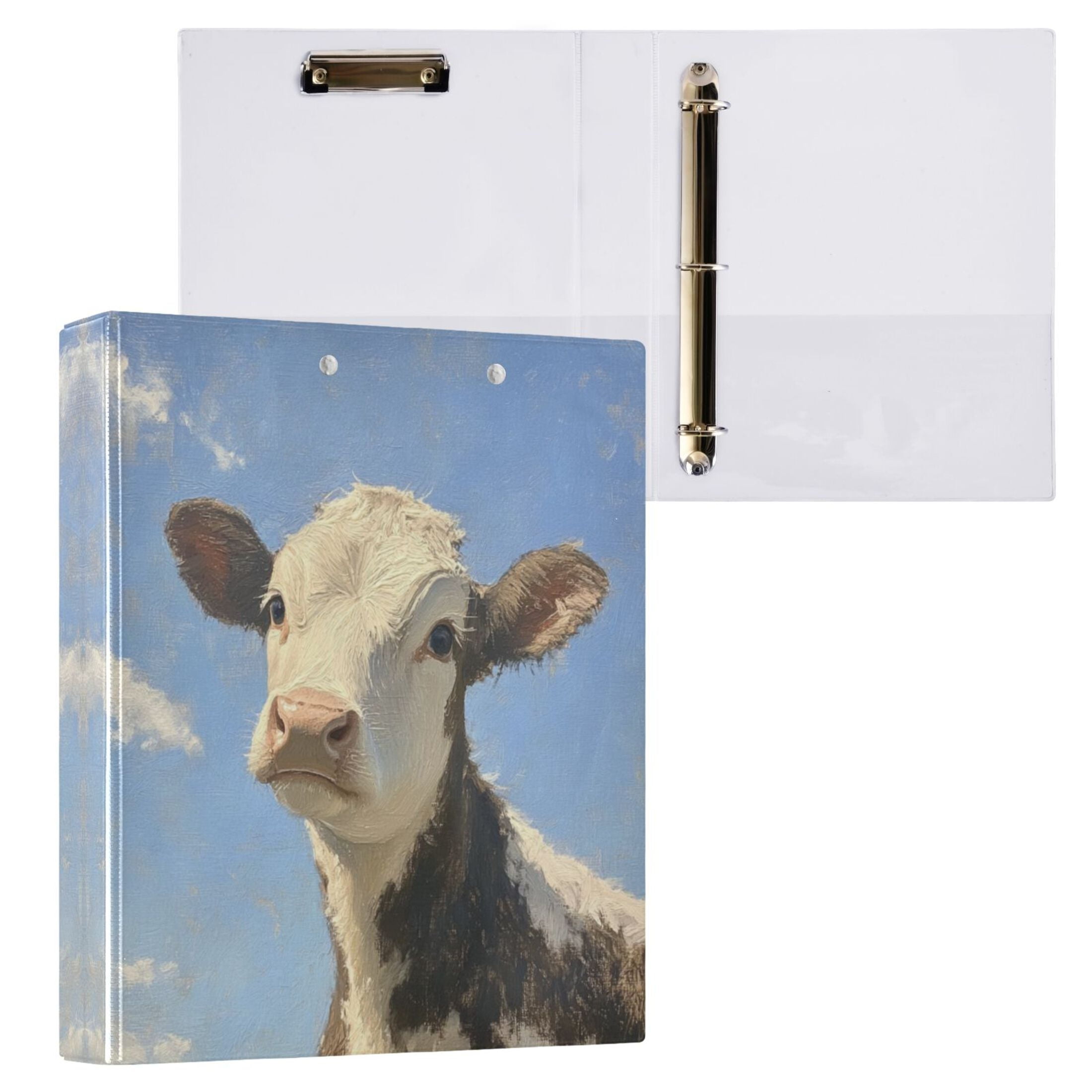 Oil Painting Of Cow 3 Ring Hardcover Binders 1.5in Round Rings for ...