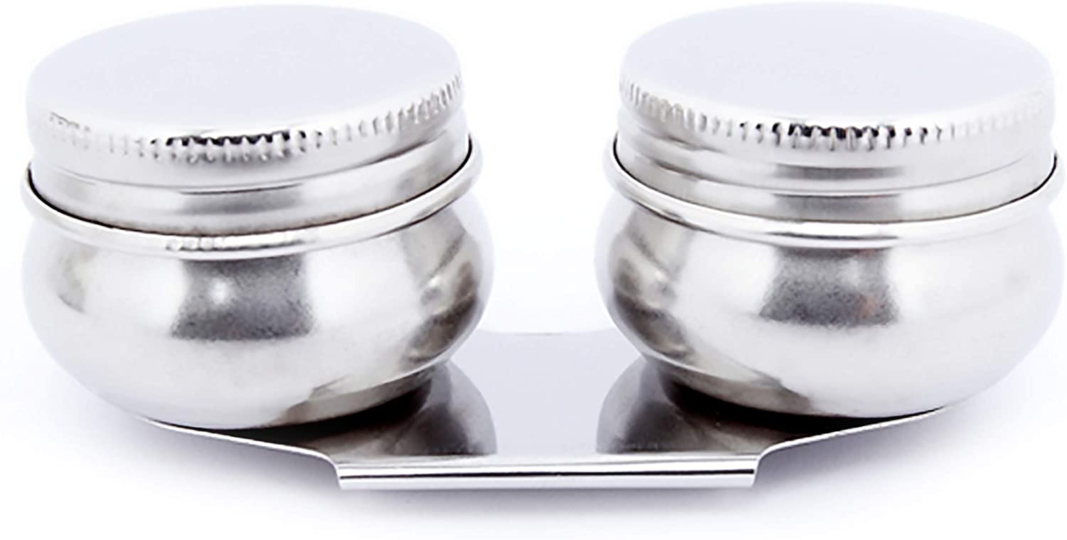 Oil Painting Palette Cup with Lid, Stainless Steel Double Dipper Design ...