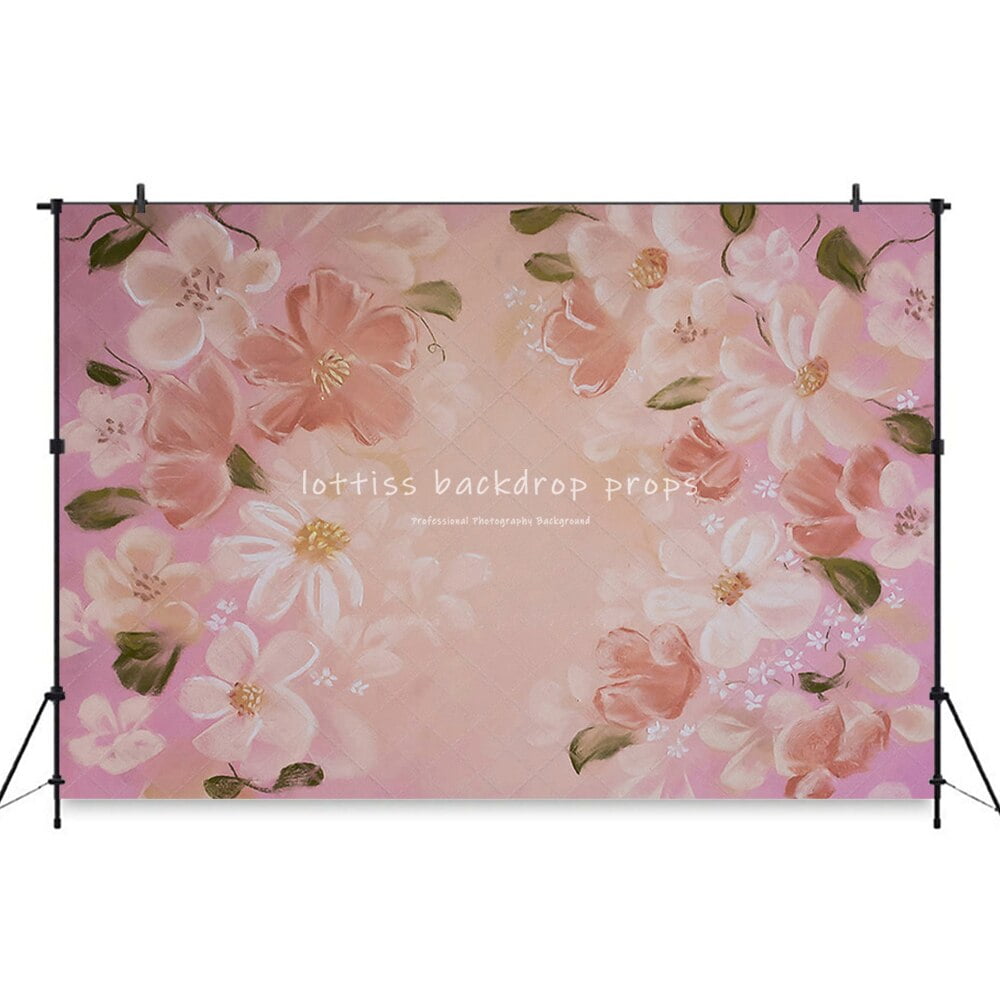 Oil Painting Pink Flowers Backdrop Photography Abstract Texture ...