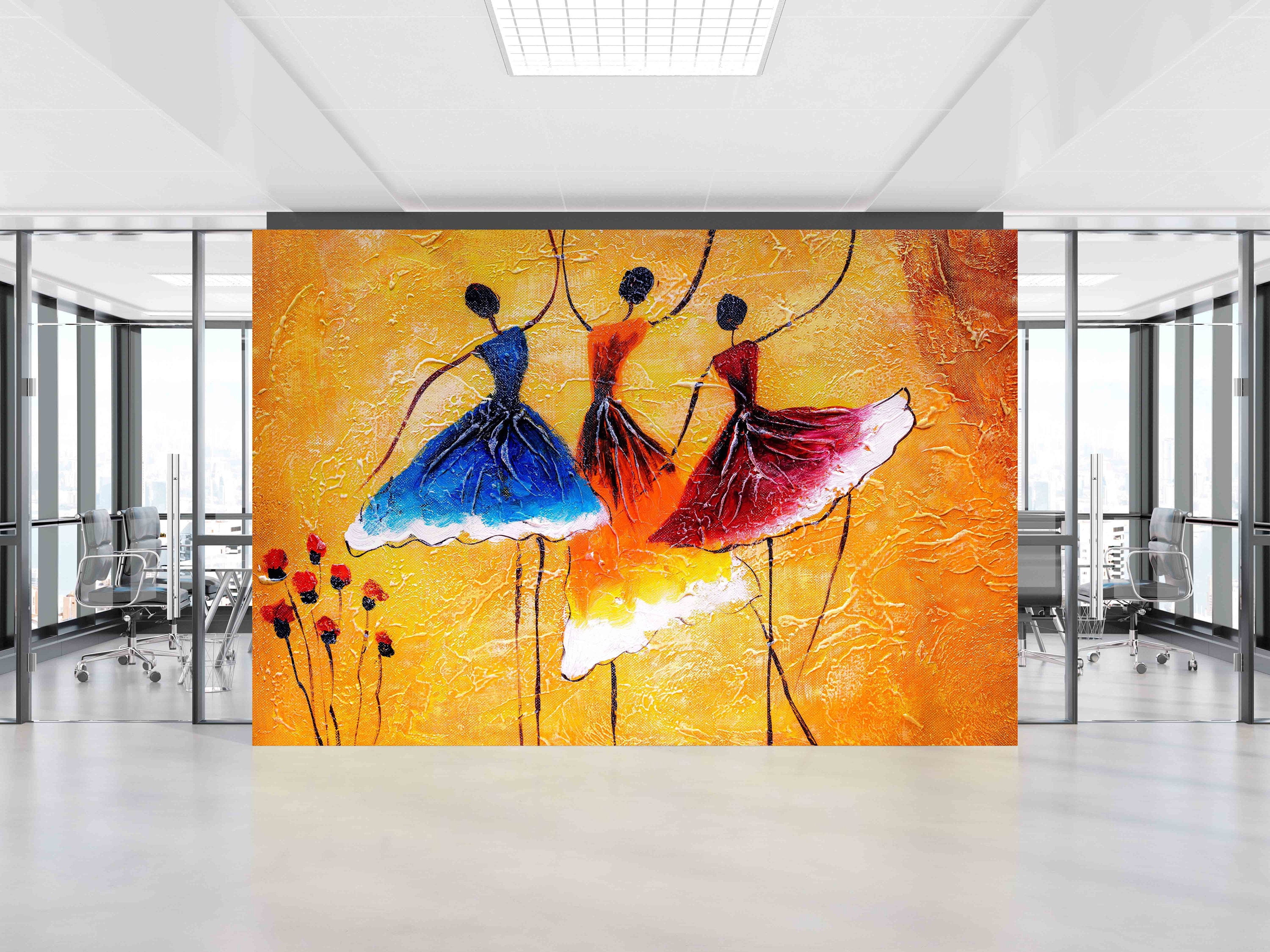 Oil Painting Print, Paper Wall Art Wallpaper Wall Art, African Girl ...