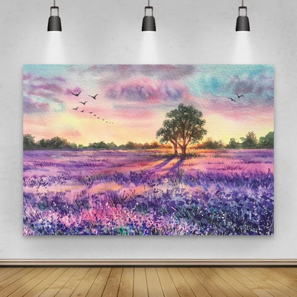 Oil Painting Purple Flower Sea Wedding Children Portrait Photographic ...