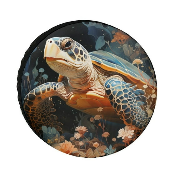 Oil Painting of A Sea Turtle with Coral And Sea Shells Heavy Duty Spare ...