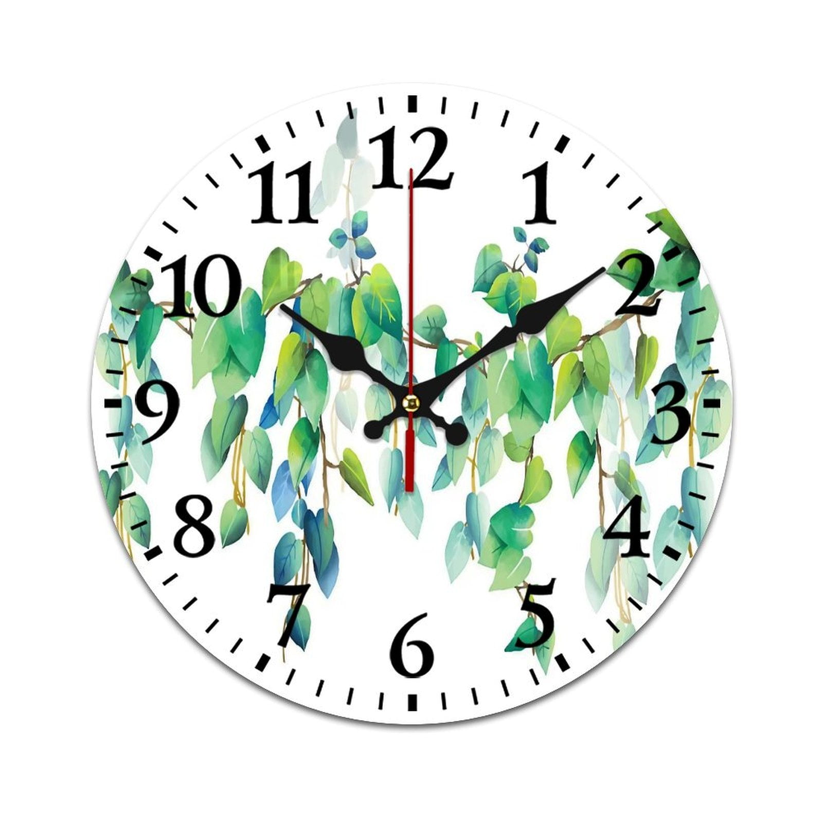 Oil Painting Summer Drooping Green Leaves Wall Clock Modern Design ...