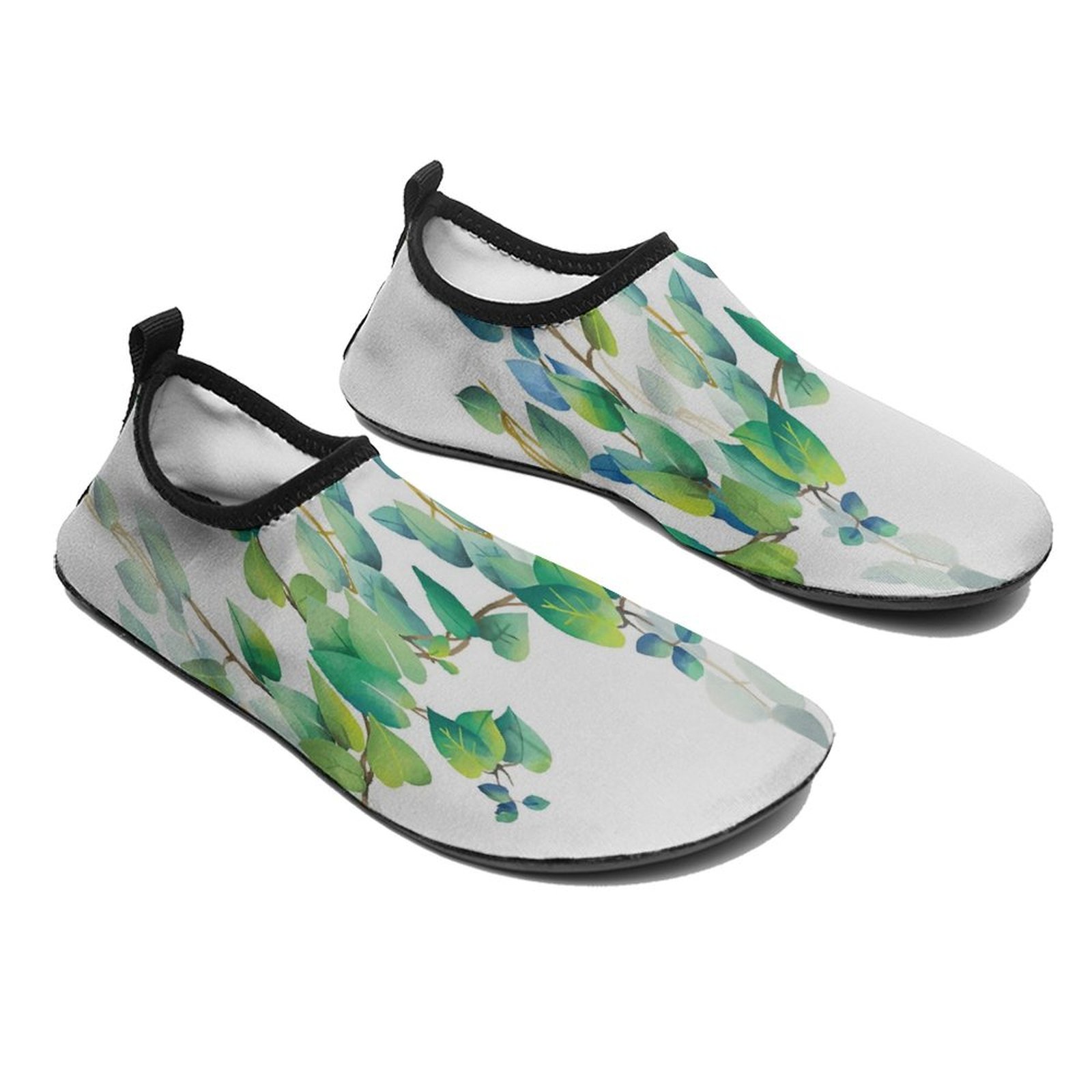 Oil Painting Summer Drooping Green Leaves Water Shoes Beach Slip-on ...