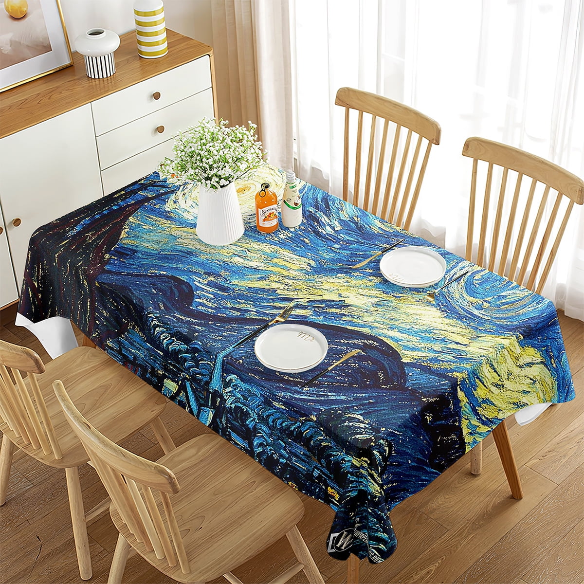 Oil Painting Tablecloth Mountain Pastoral Style Crops r Rectangular ...