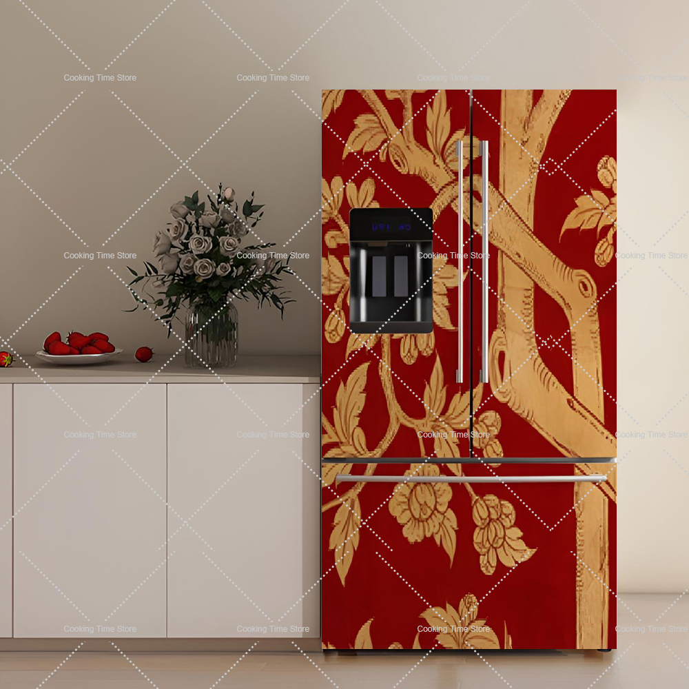 Oil Painting Theme 3D Fridge Wrap Vinyl Stickers Decor Self Adhesive ...